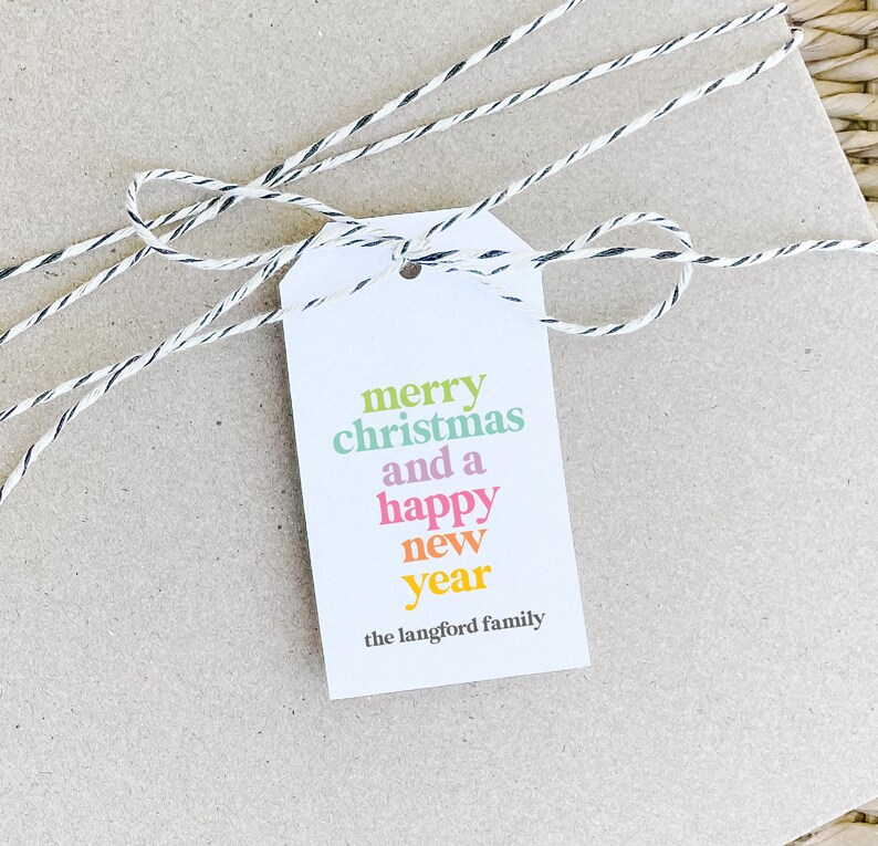 Rainbow Holiday Tag, Gift Tag for the Holidays, Simple Gift Tags ...