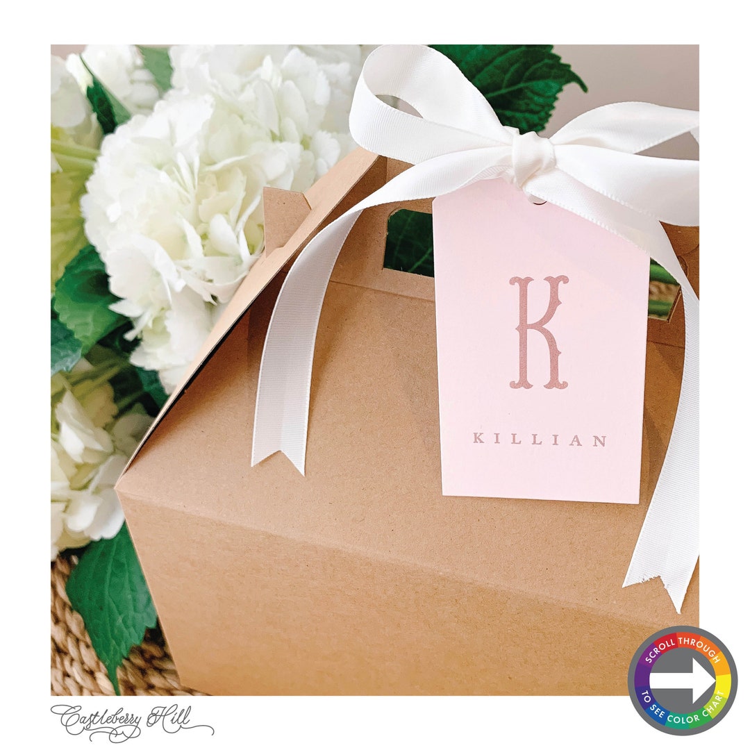 PRINTED Monogram Gift Tag, Simple Monogram Tags, Monogrammed Tags ...