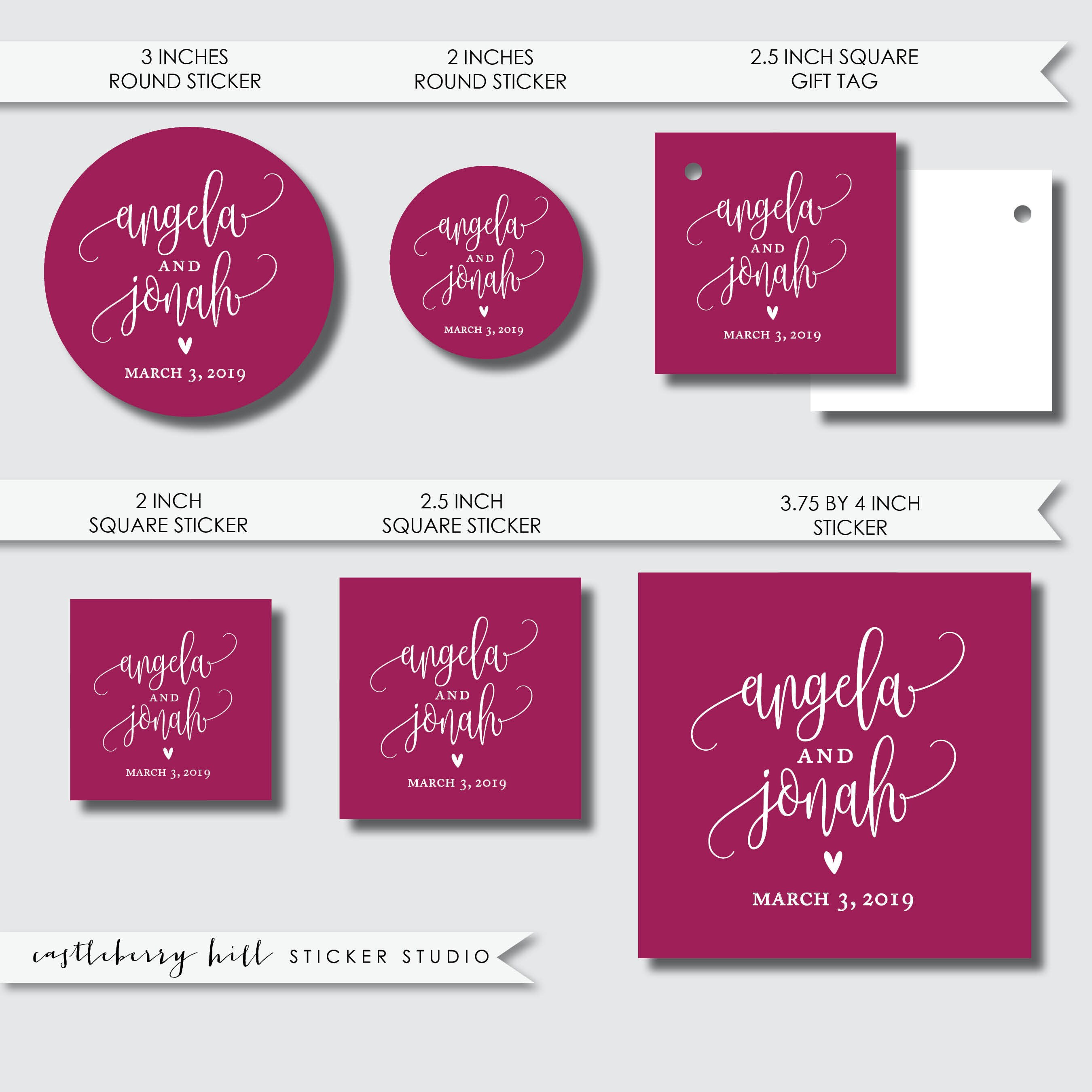 Monogrammed wedding stickers wedding labels gift tags | Etsy