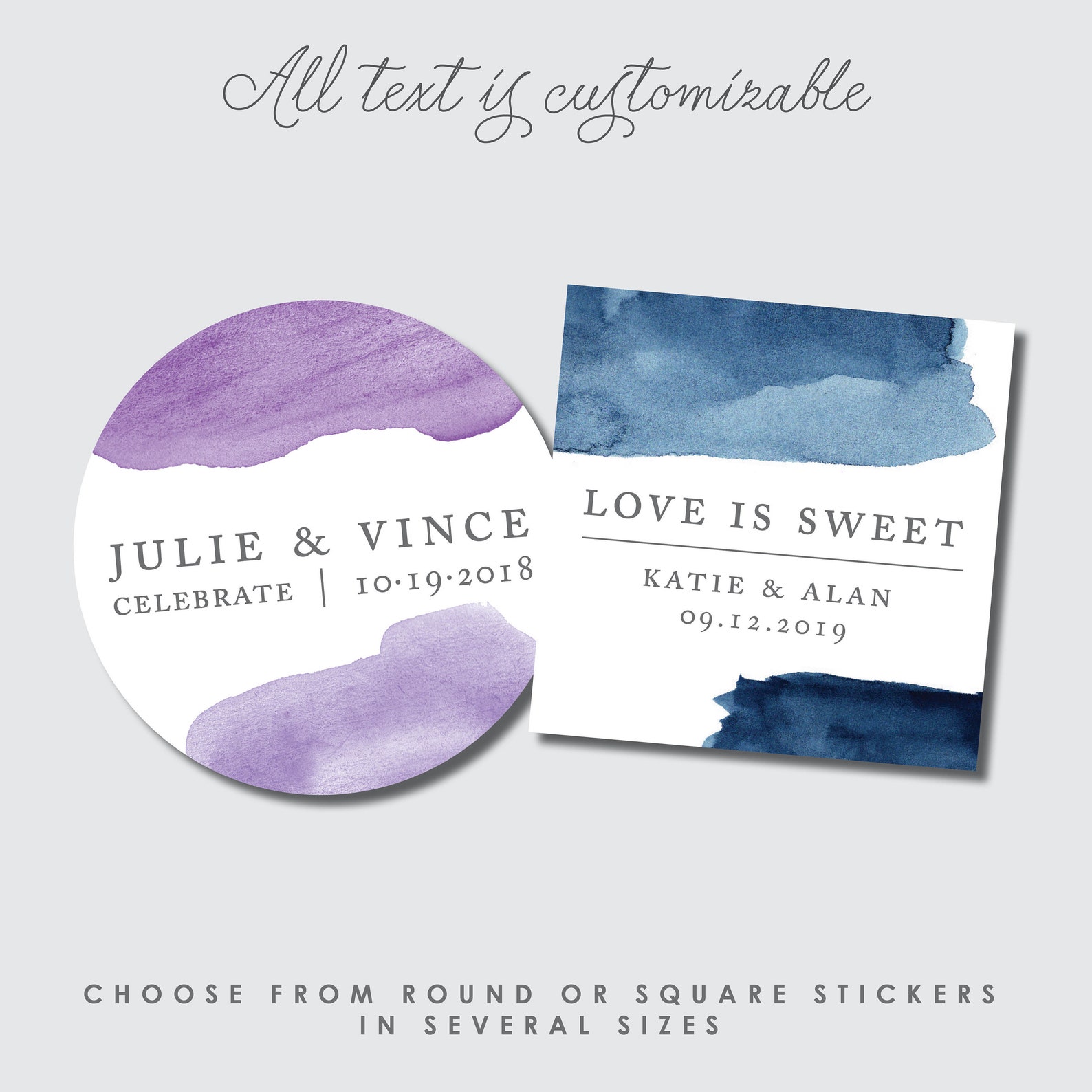 Watercolor Custom Stickers Personalized Sticker Customized - Etsy