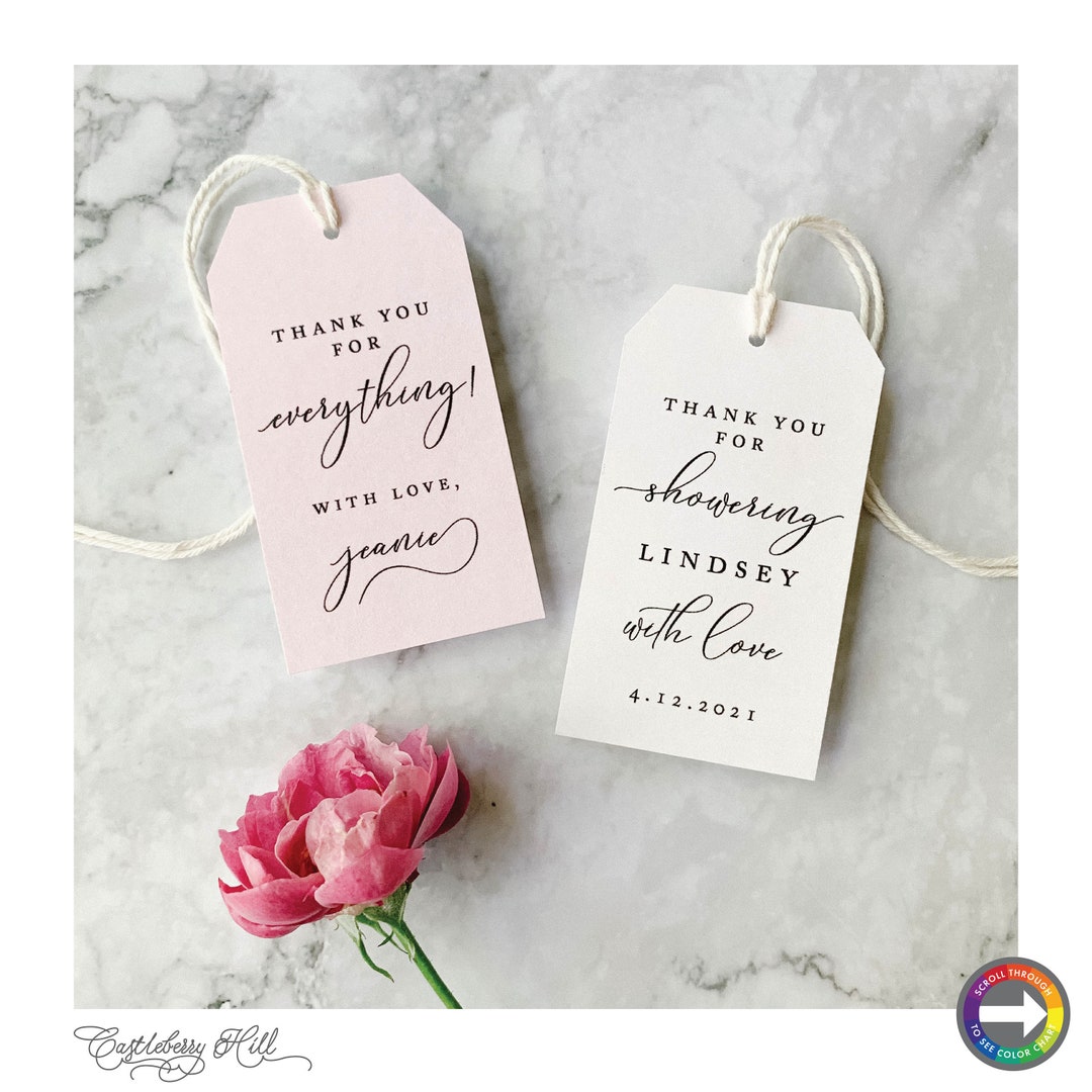 Customizable Shower Gift Tags: Bridal & Baby Shower Favors, Set of 24 ...