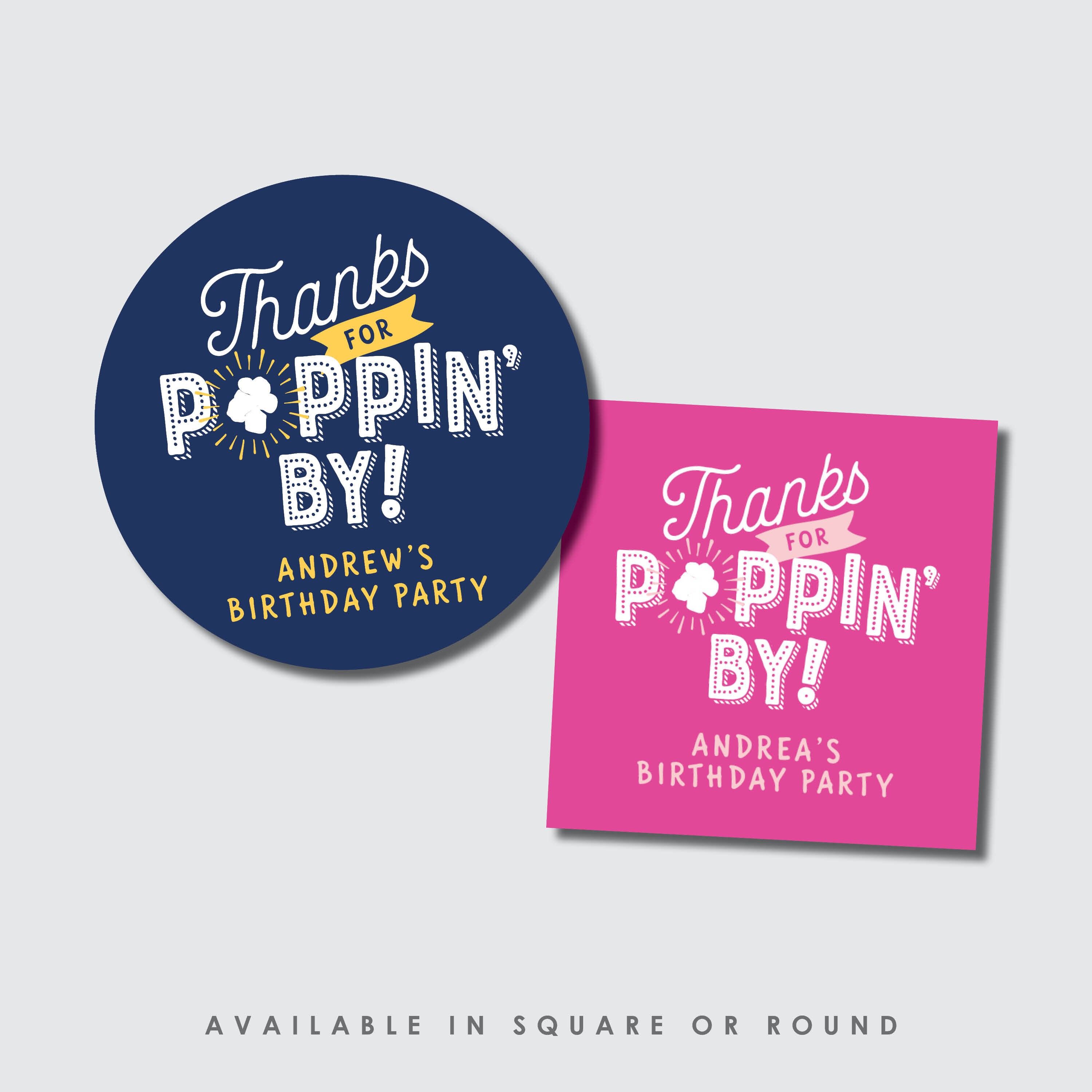 Thanks for Popping by Sticker Popcorn Favor Popcorn Labels - Etsy