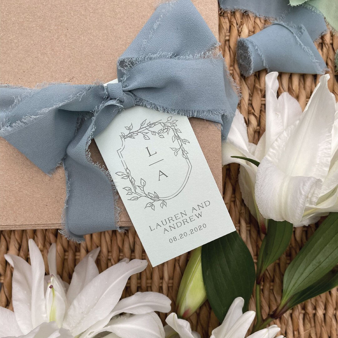 Floral Wedding Welcome Tags: Olive Branch Crest, Set of 12 - Etsy