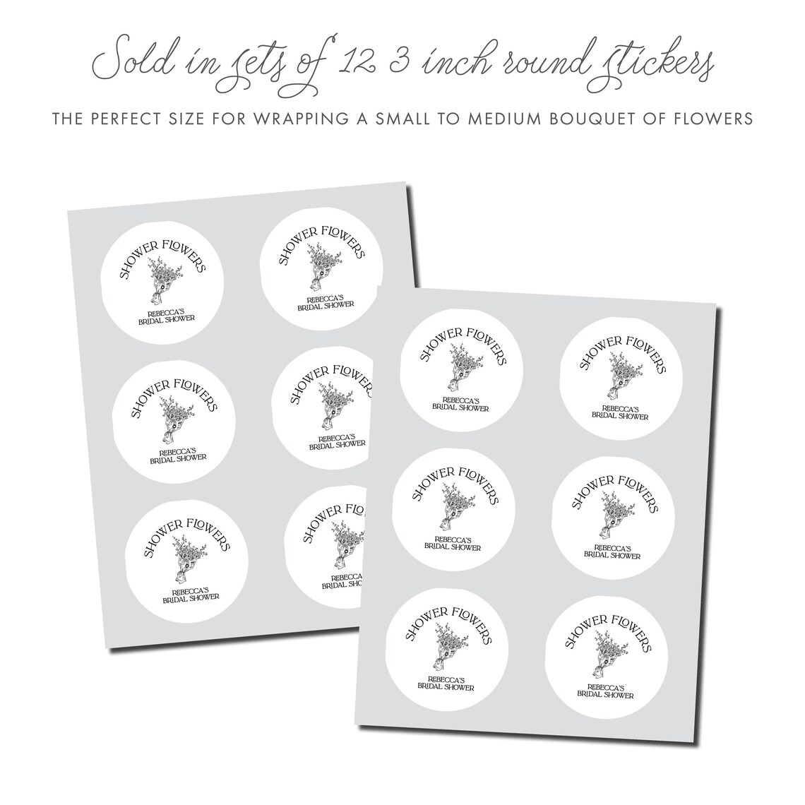 Flower Bouquet Bar Stickers: Bridal & Baby Shower Favors (set of 12) - Etsy