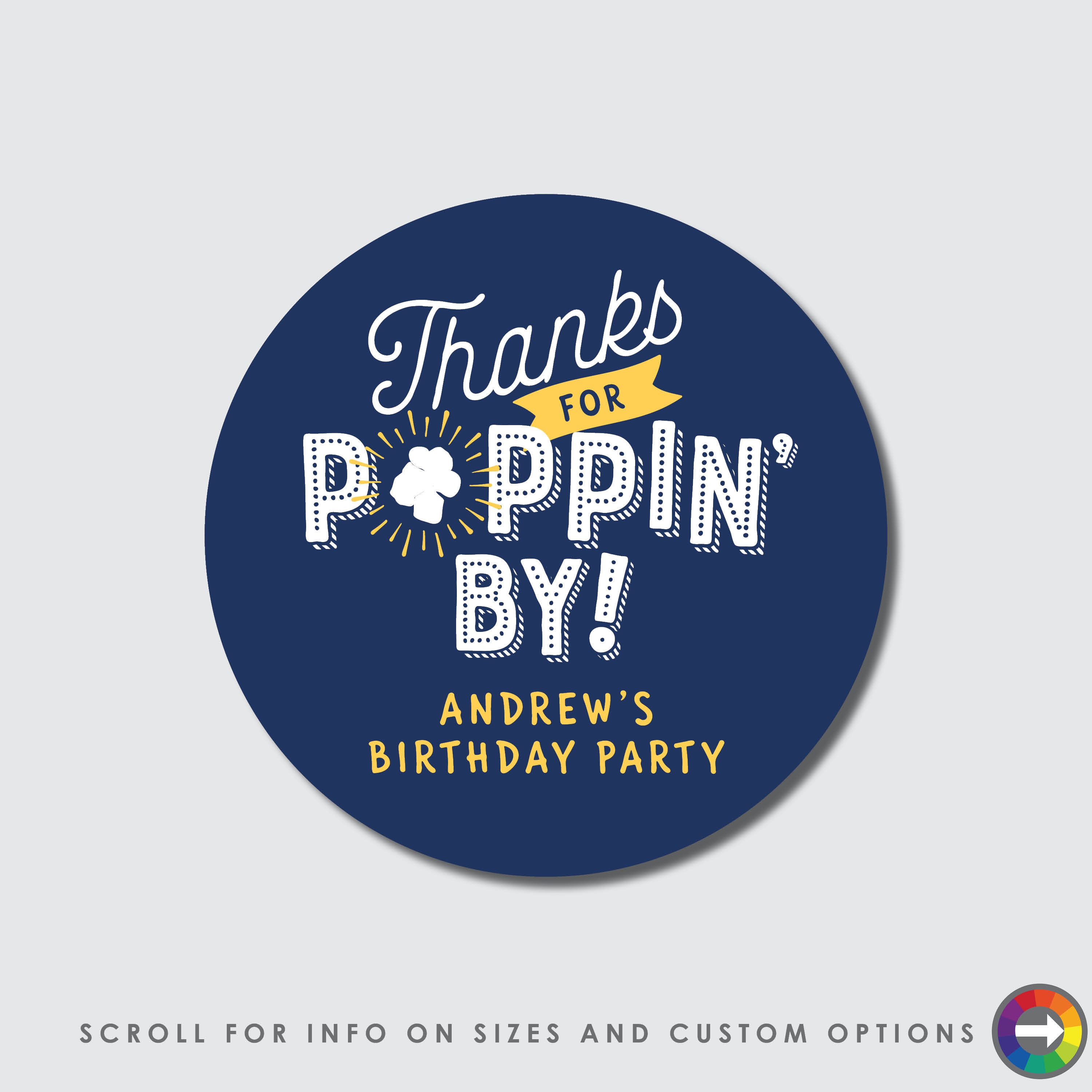 Thanks for Popping by Sticker Popcorn Favor Popcorn Labels - Etsy
