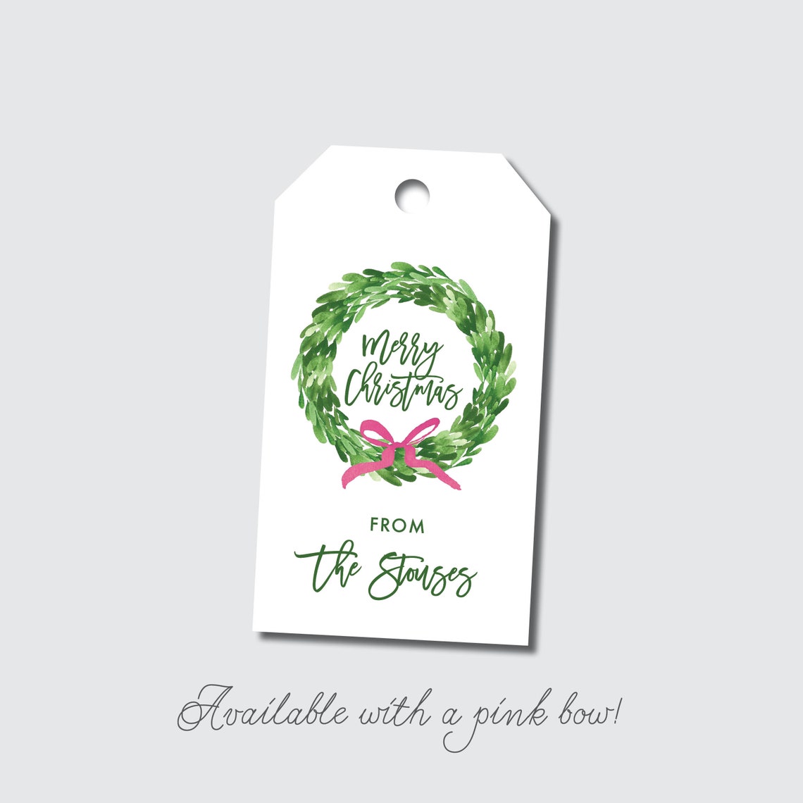 Wreath Tags Custom Gift Tags Christmas Greenery Hang Tags - Etsy