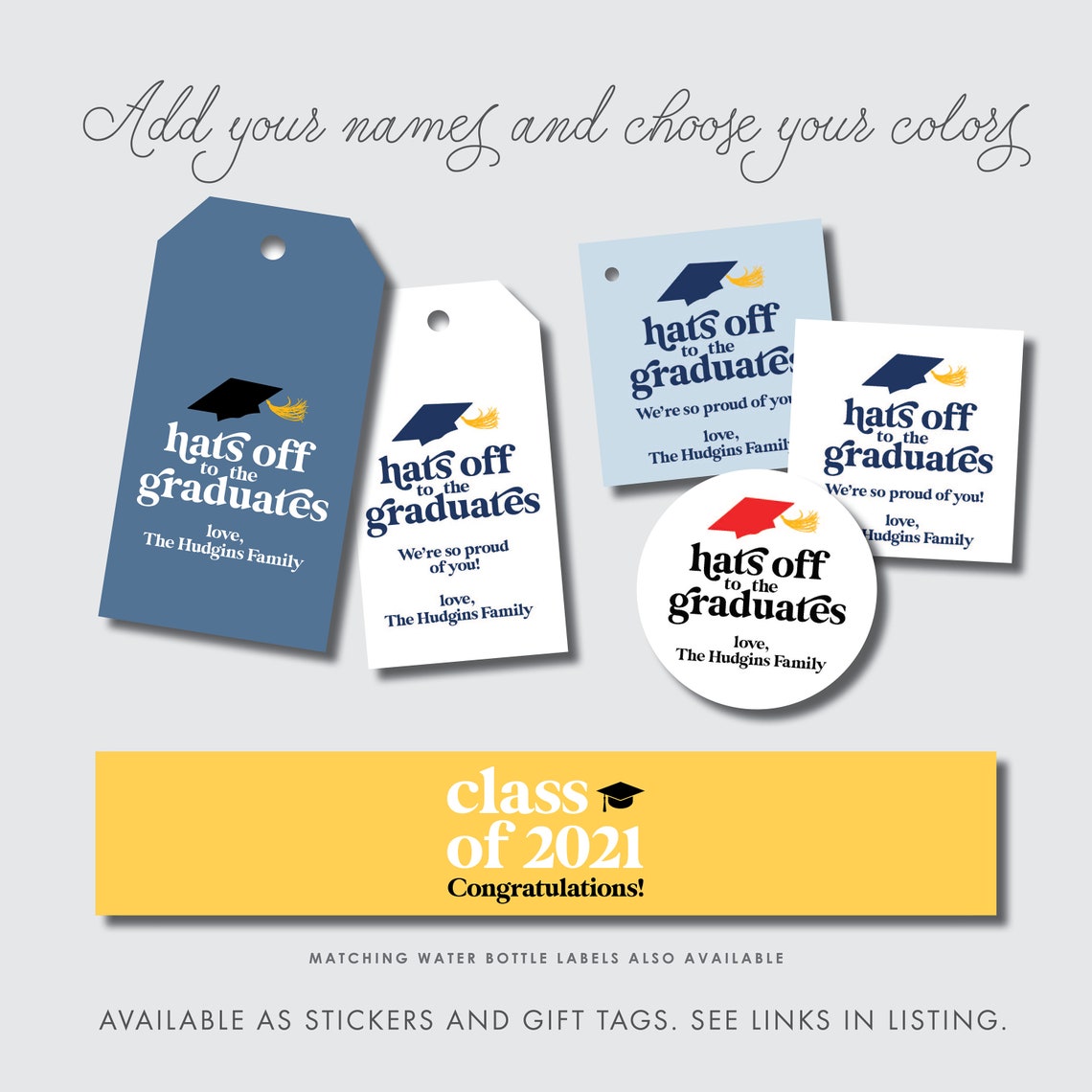 Graduation Sticker Labels Hats off to the Graduate Stickers - Etsy