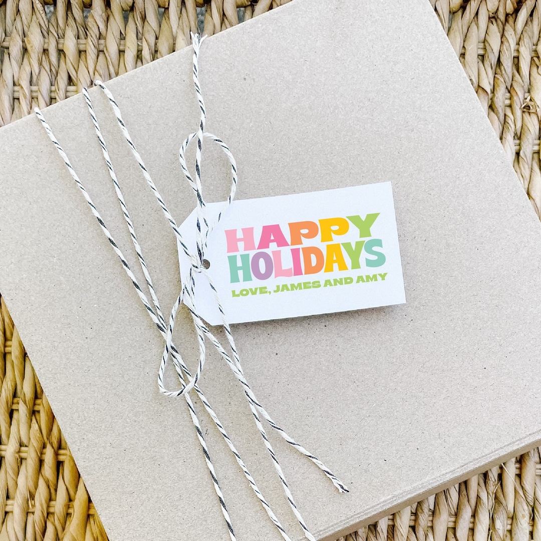 Rainbow Holiday Gift Tags, Personalized Kids Tags - Etsy