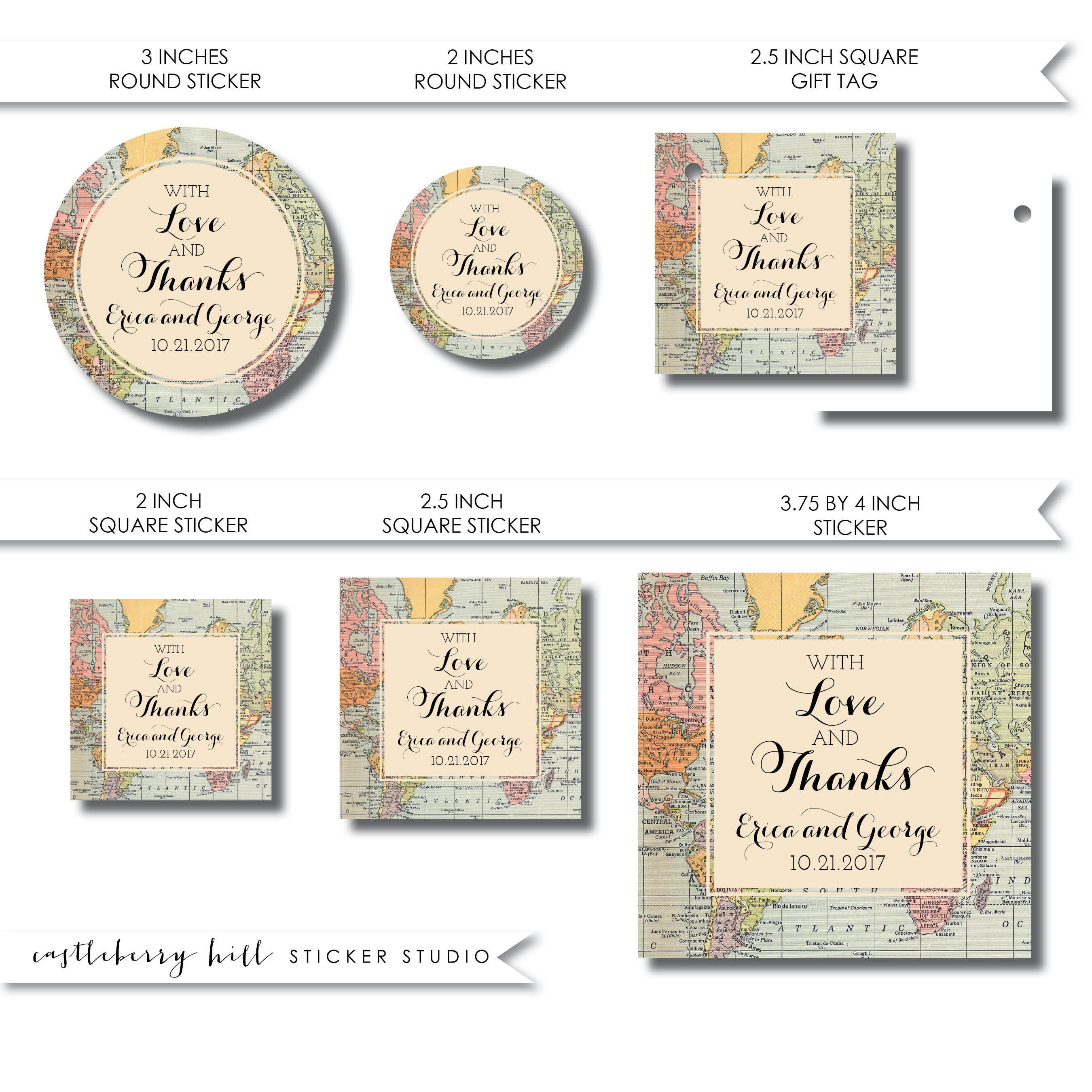 Destination wedding favor labels travel theme stickers map | Etsy