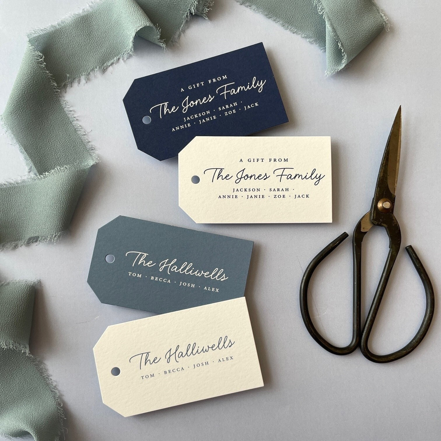 Personalized Family Name Gift Tags: Custom to From Tags, Set of 24 - Etsy