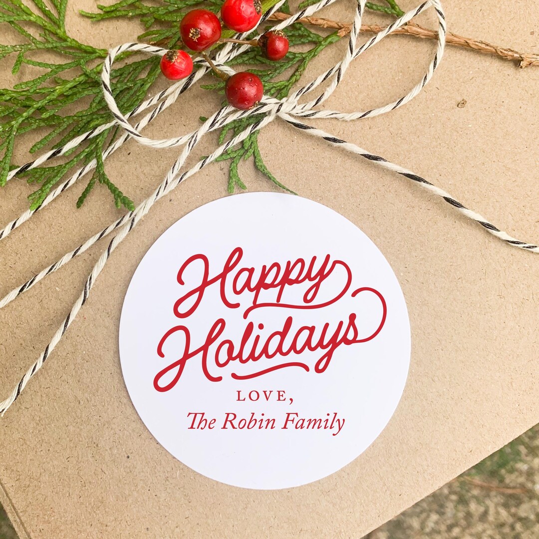 Classic Holiday Labels, Custom Stickers for Holiday Gifts, Set of 12 - Etsy