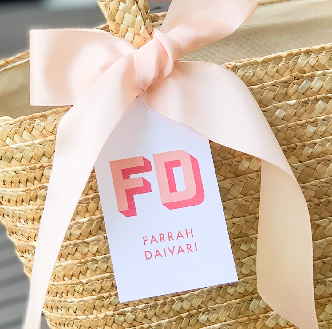 PRINTED Colorful Monogram Tags, Monogram Gift Tag, Block Monogram Tags ...