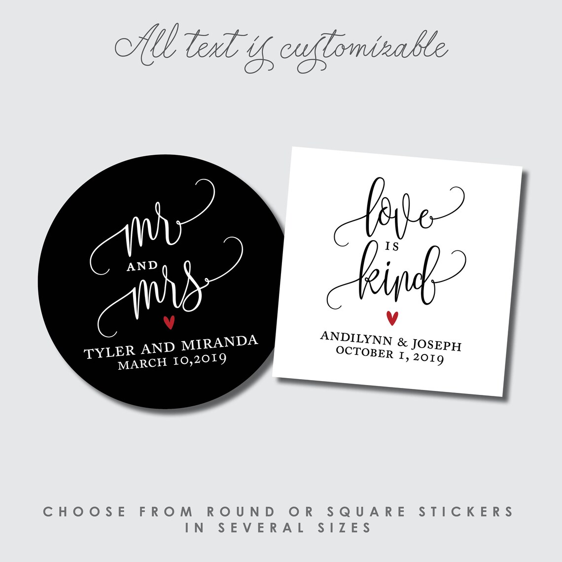 Monogrammed Wedding Stickers Wedding Labels Gift Tags - Etsy