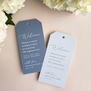 Custom Wedding Welcome Tags, Personalized Color Gift Tags (set of 12 ...