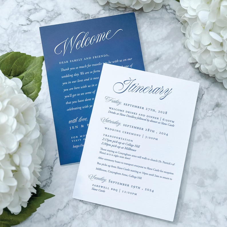 Wedding Itinerary Card, Wedding Weekend Details Card, Welcome Bag ...