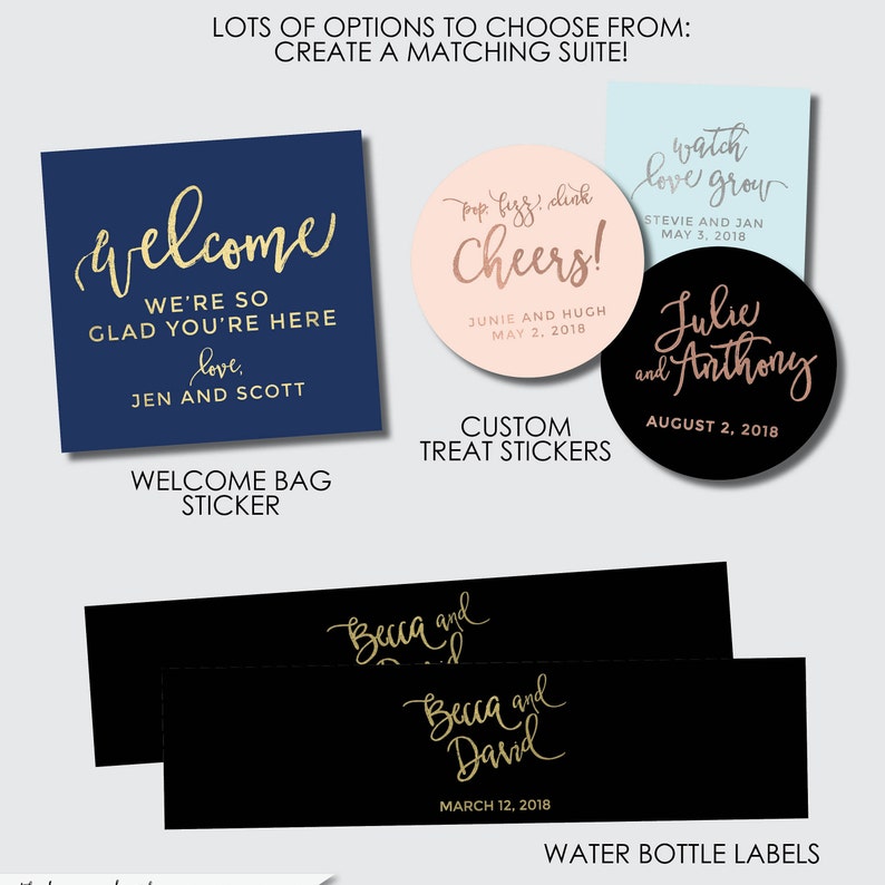 Wedding Guest Kit Stickers Welcome Bag Labels Welcome - Etsy