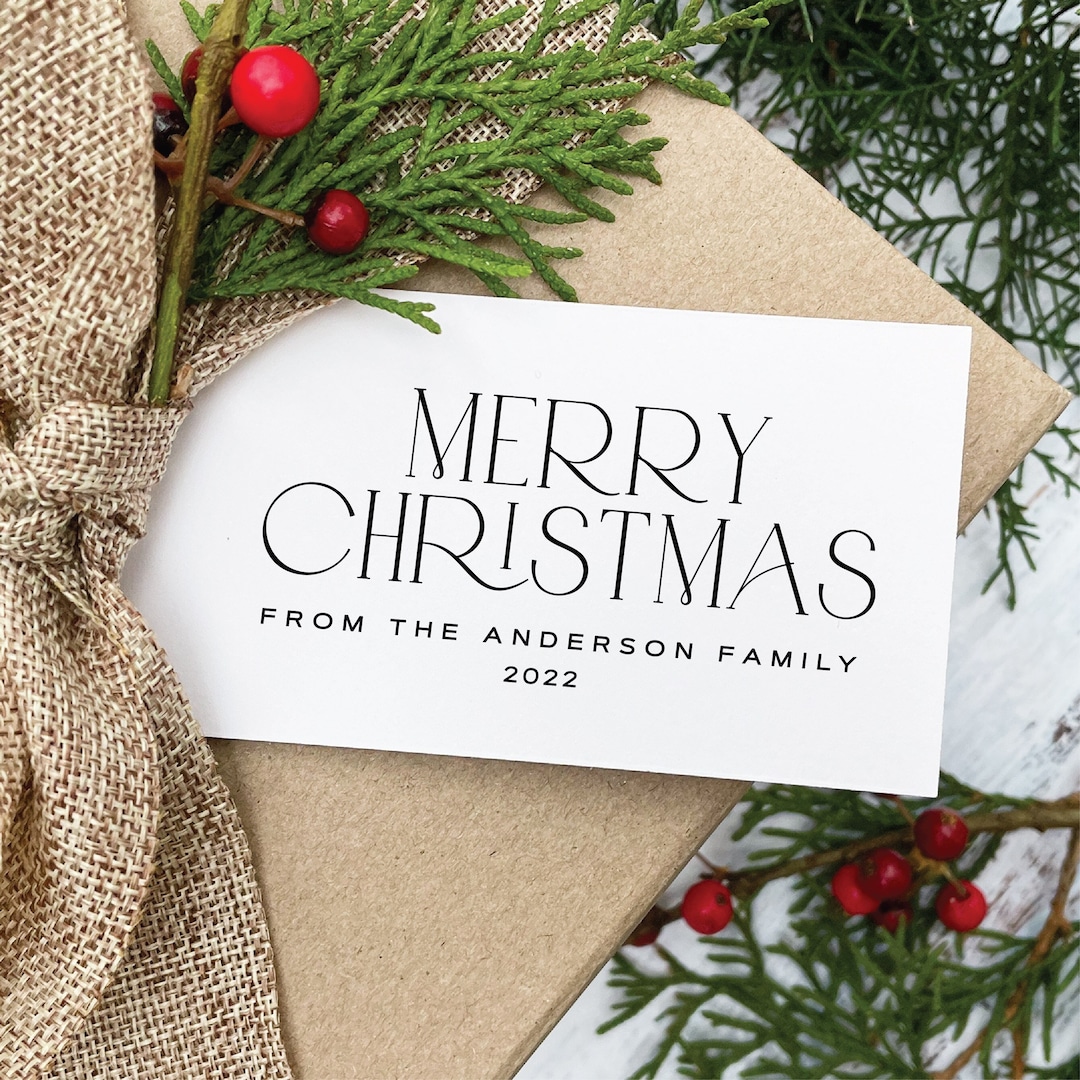 Classic Christmas Tags, Custom Gift Tags for Christmas, Simple ...