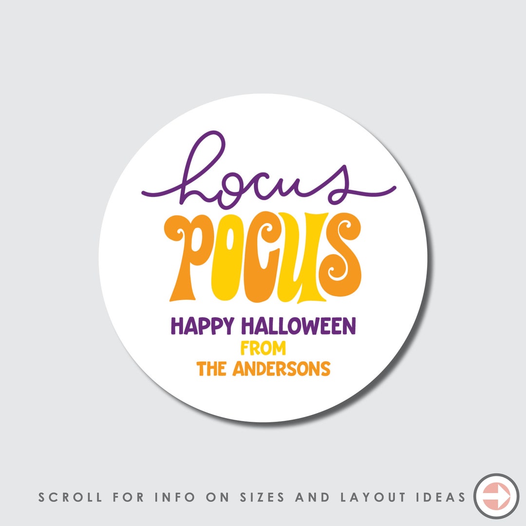 Hocus Pocus Halloween Stickers: Trick or Treat Labels - Etsy