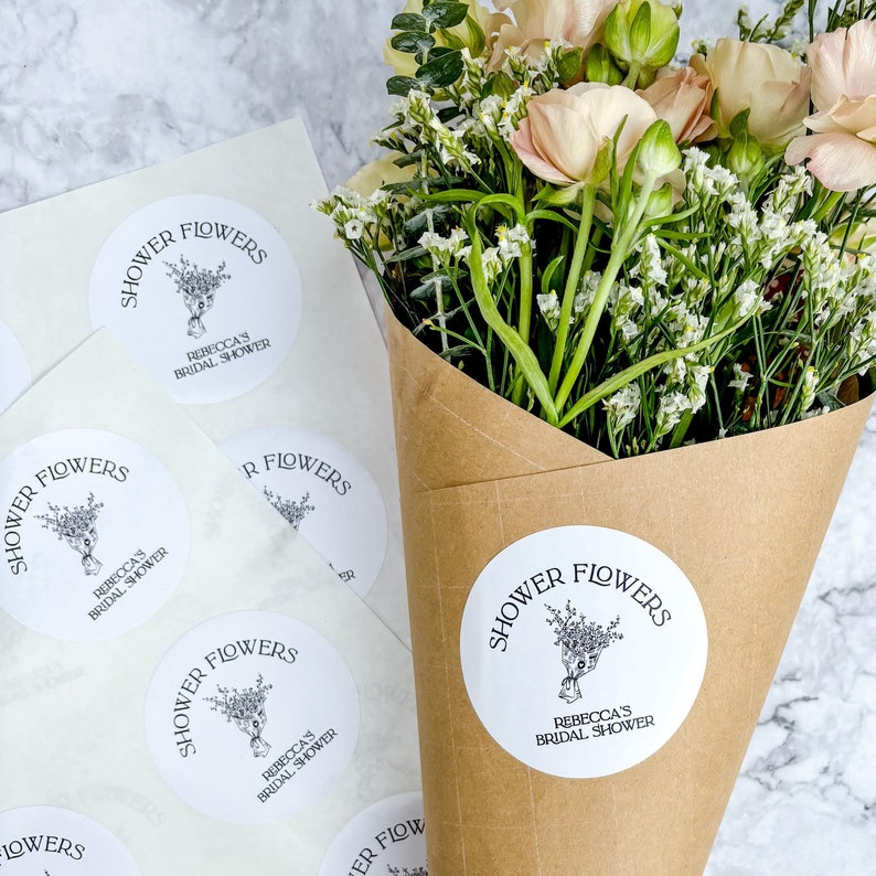 Flower Bouquet Bar Stickers: Bridal & Baby Shower Favors (set of 12) - Etsy
