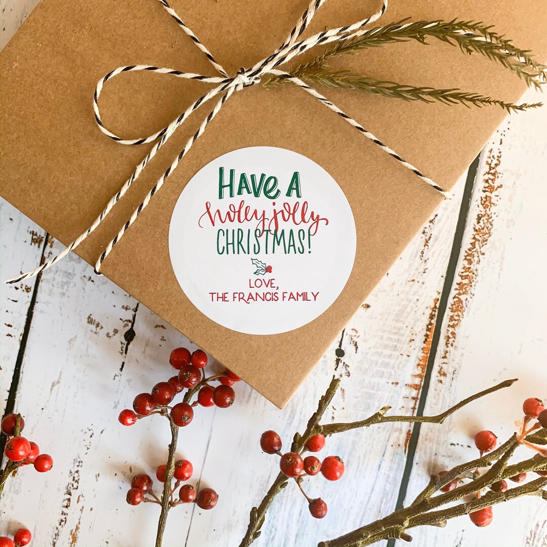 Holly Jolly Christmas Stickers, Holly Jolly Labels, Holiday Labels ...