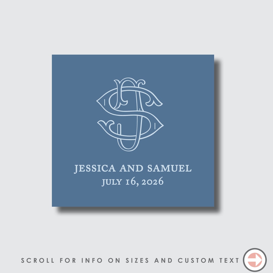 Monogram Welcome Labels, Monogram Gable Box Labels, Wedding Welcome ...