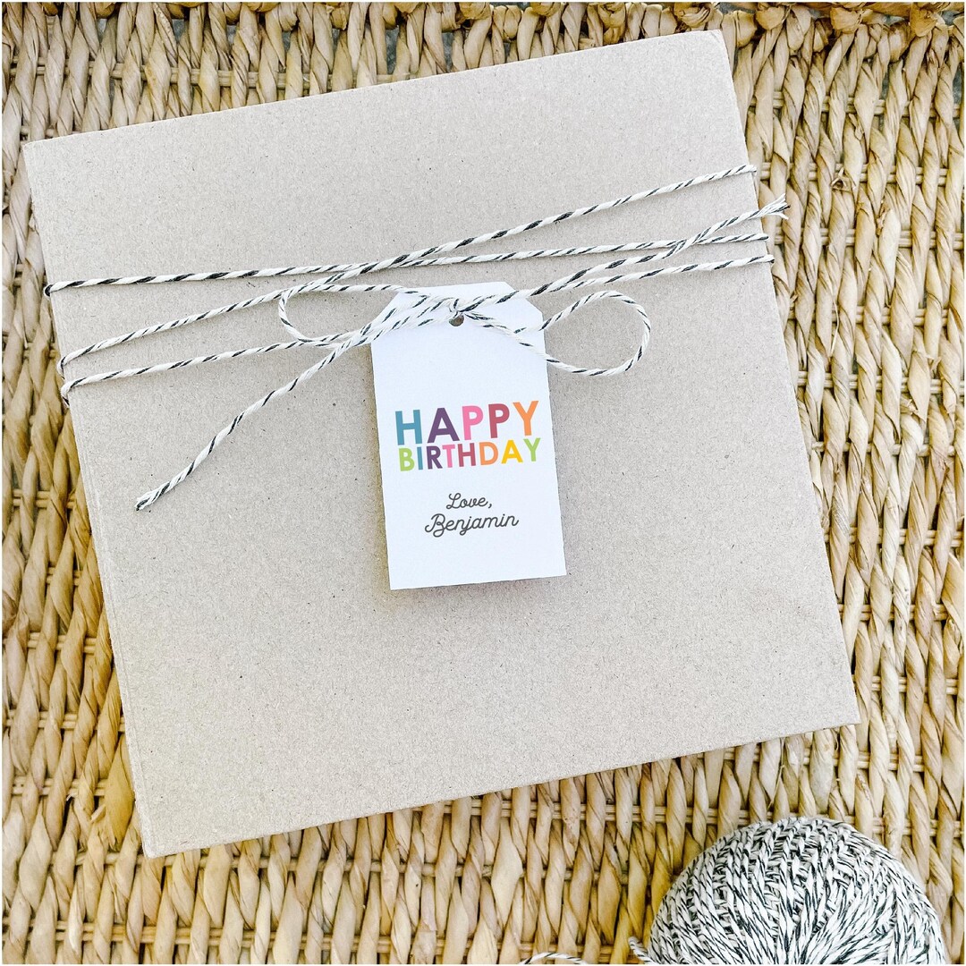 Happy Birthday Gift Tags, Simple Birthday Tags, Custom Gift Tags, Kids ...