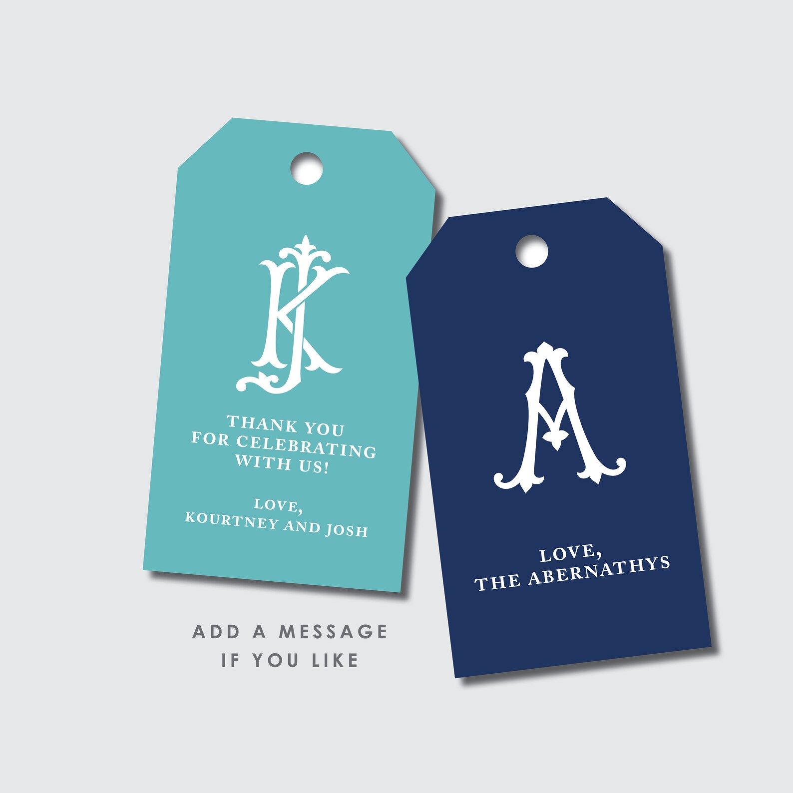 PRINTED Monogram Gift Tags Monogrammed Gift Tags Monogram - Etsy