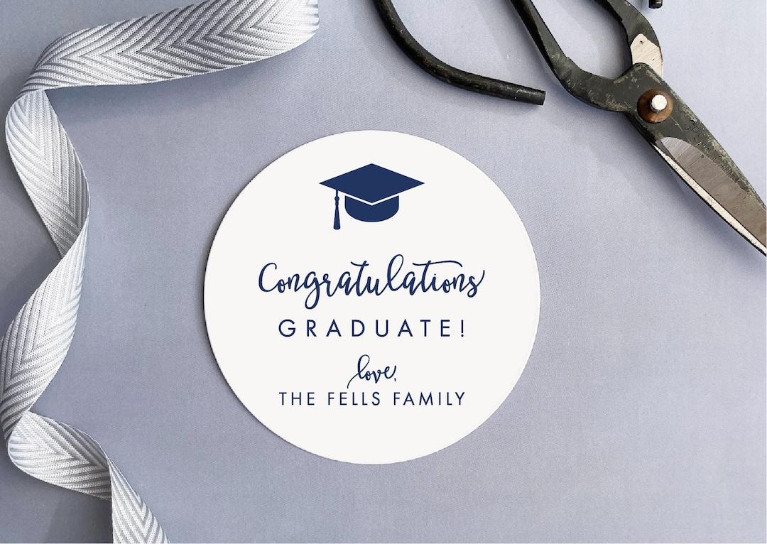 Custom Graduation Stickers: Cap and Gown Favor Labels - Etsy