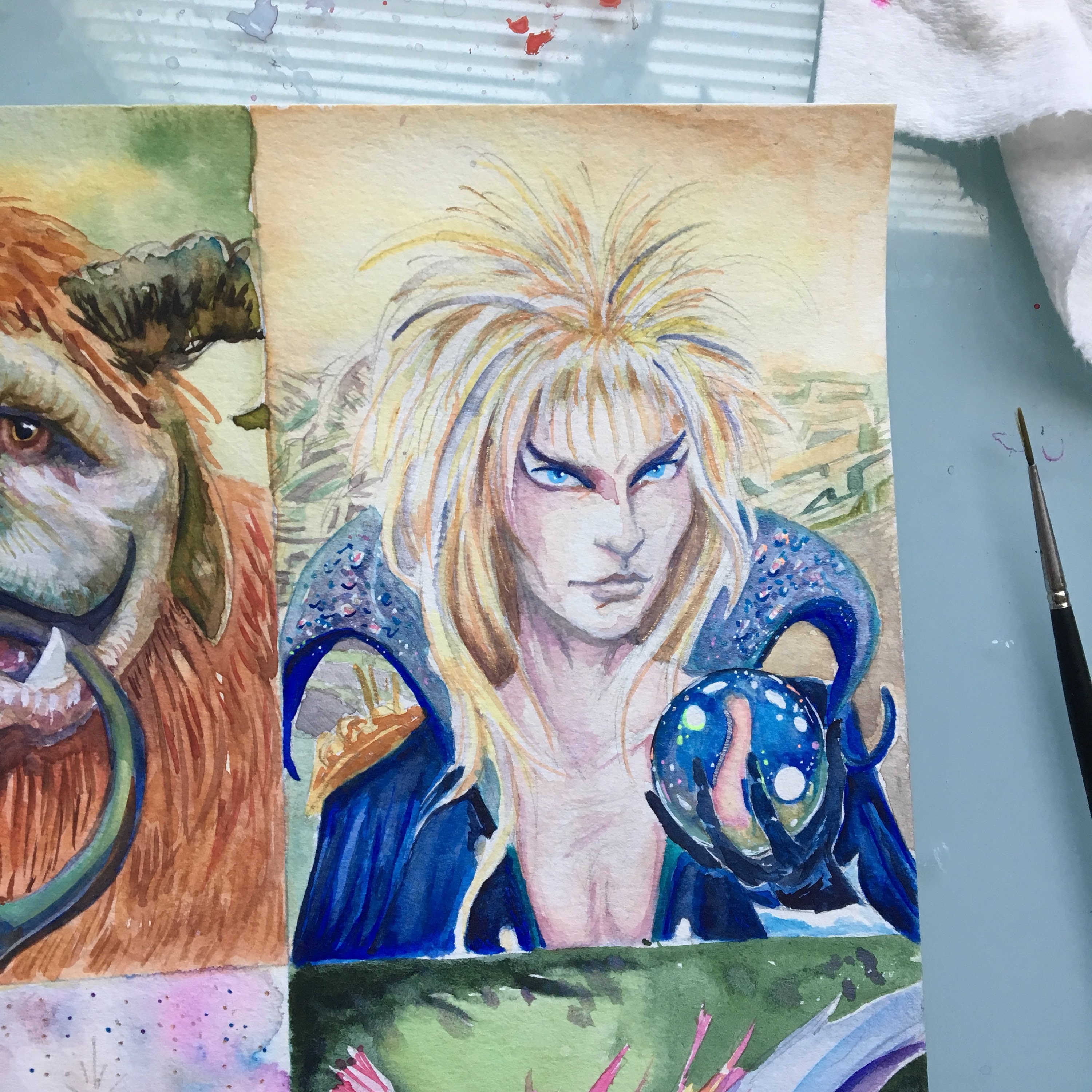 Labyrinth Watercolor Fanart Portraits Original Watercolor - Etsy