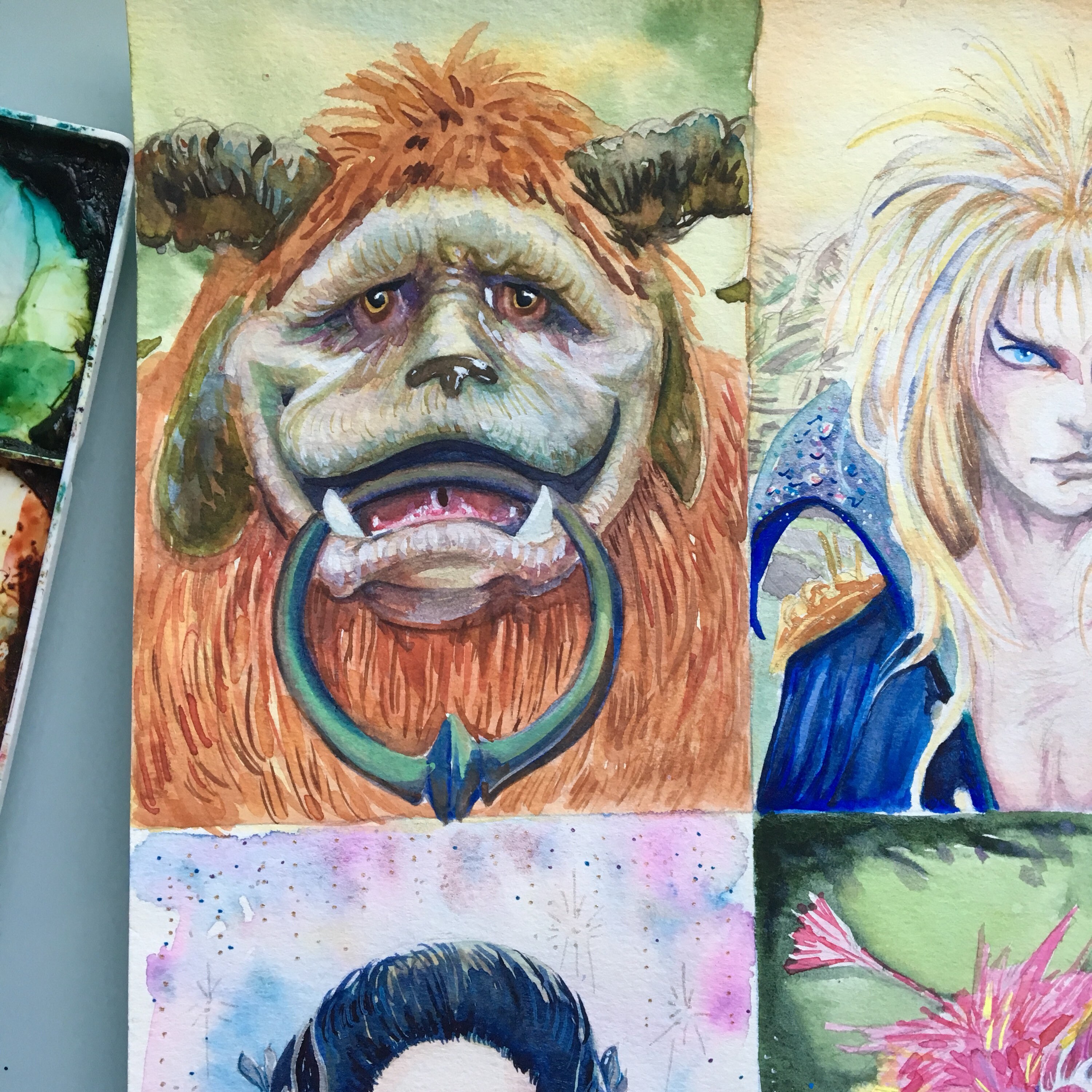 Labyrinth Watercolor Fanart Portraits Original Watercolor - Etsy