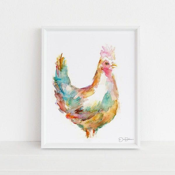 Chicken Watercolor - Etsy