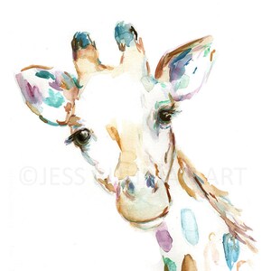 Watercolor Giraffe Print | "joshua the Giraffe" by Jess Buhman ...