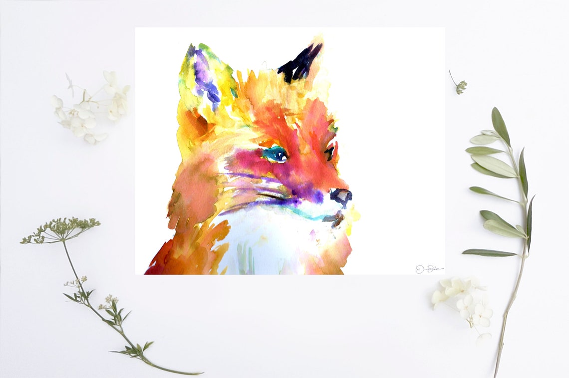 Fox Print Digital Download, "foxy Brown" by Jess Buhman, Instant ...