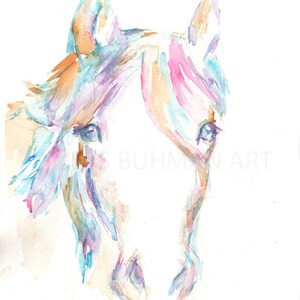 Horse Watercolor Print | "hugo the Horse" by Jess Buhman, Select Your ...