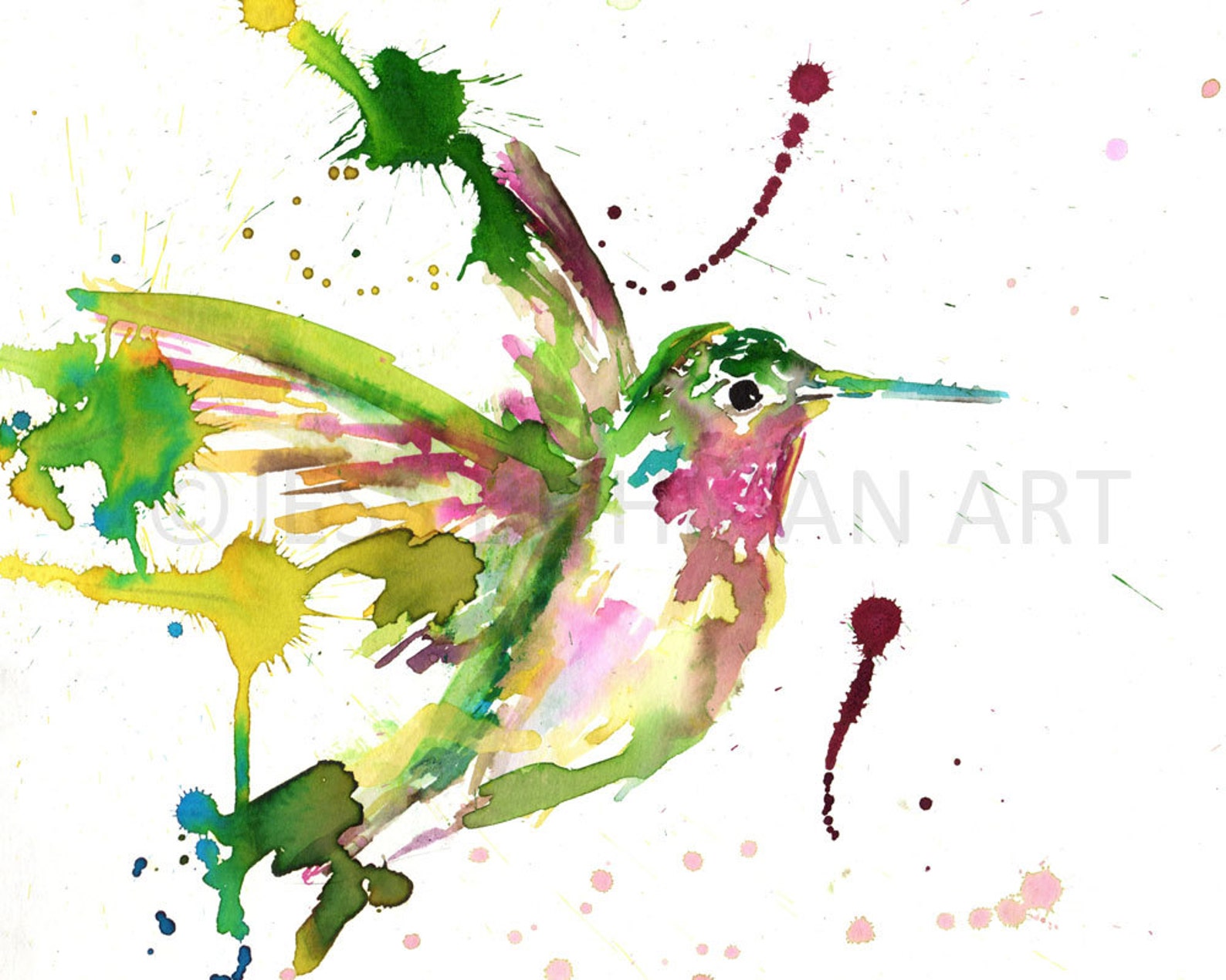 Hummingbird Watercolor Print hum Away With Me by - Etsy