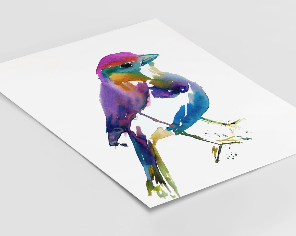 Watercolor Bird Instant Download | "ren the Bird" by Jess Buhman ...