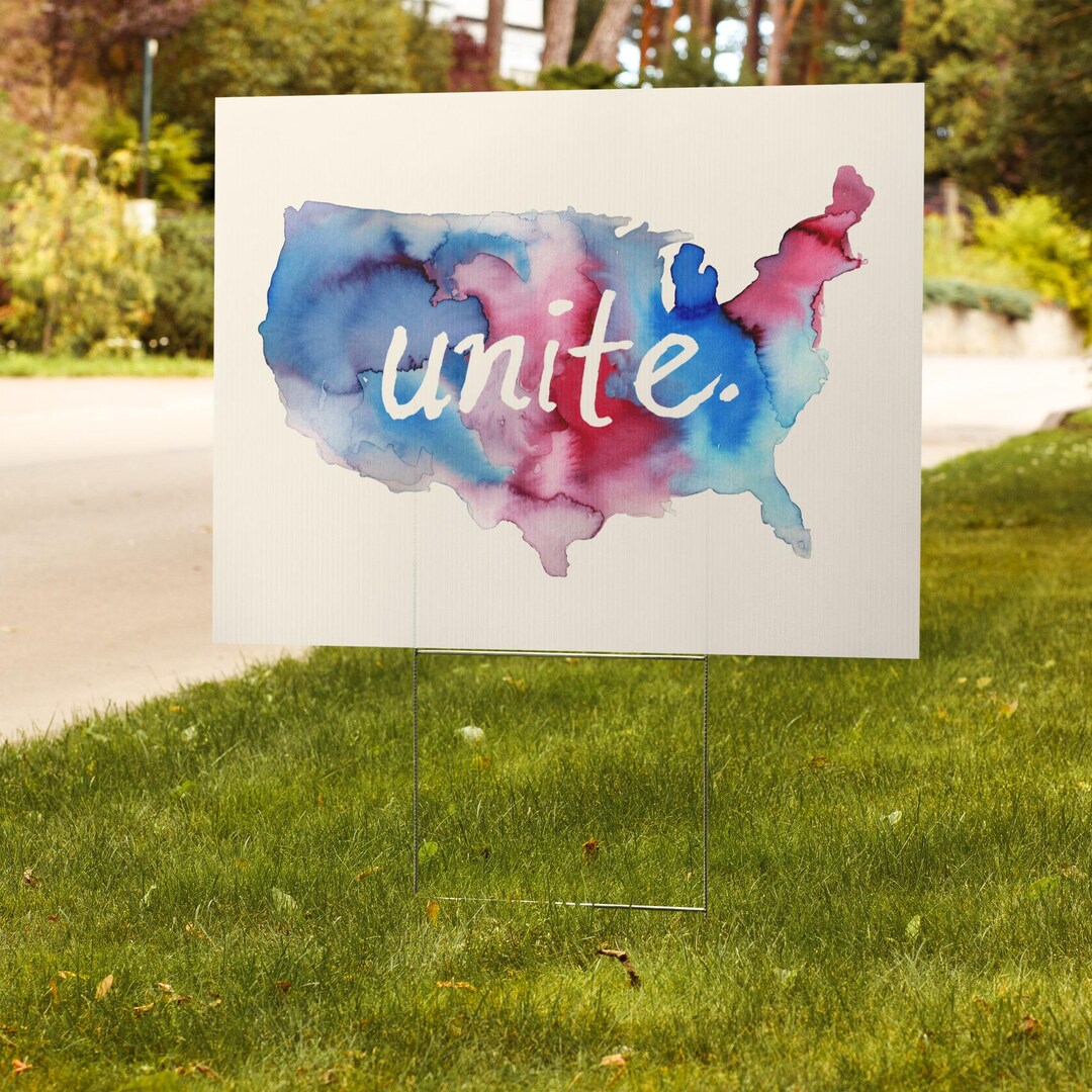 Unite Yard Sign With Watercolor Artwork by Jess Buhman - Etsy