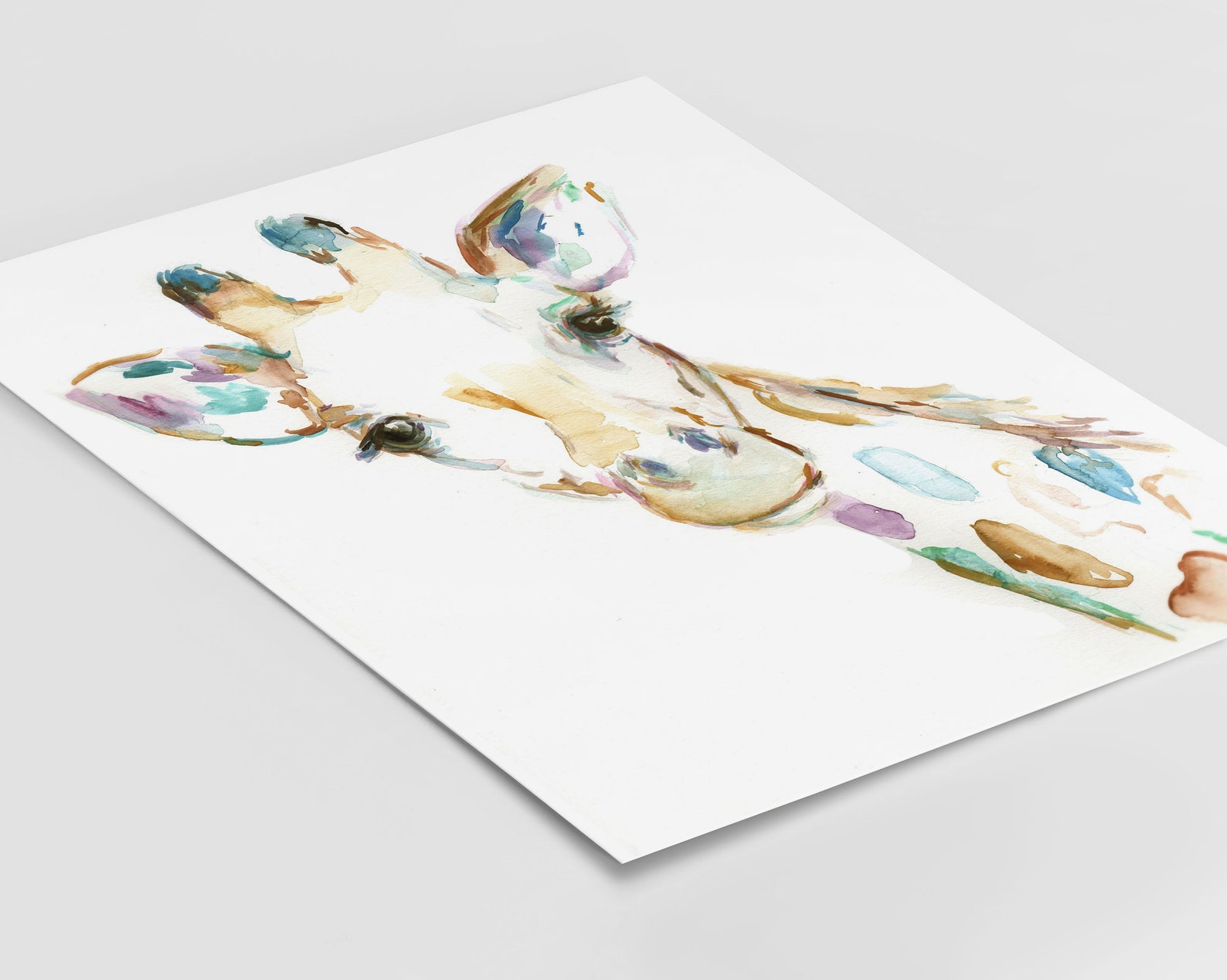 Watercolor Giraffe Print | "joshua the Giraffe" by Jess Buhman ...