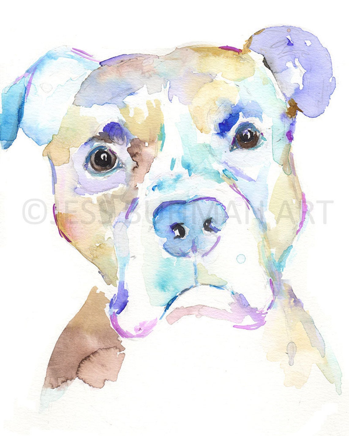 Watercolor Dog Painting | "esko" by Jessica Buhman, Multiple Sizes ...