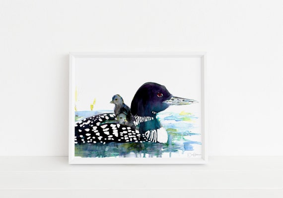 Loon Painting Digital Download Print loon Love | Etsy