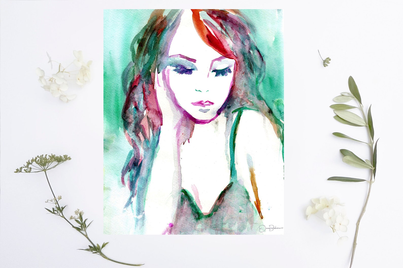 Watercolor Woman Print | "natalie" by Jess Buhman, Multiple Sizes ...