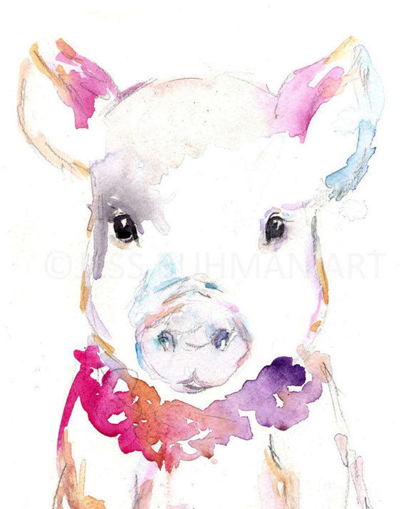 Pig Print Digital Download petunia the Pig by - Etsy