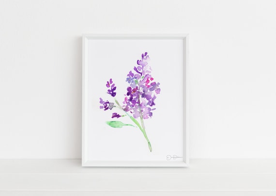 Lilac Watercolor Print lilac Season by Jess | Etsy