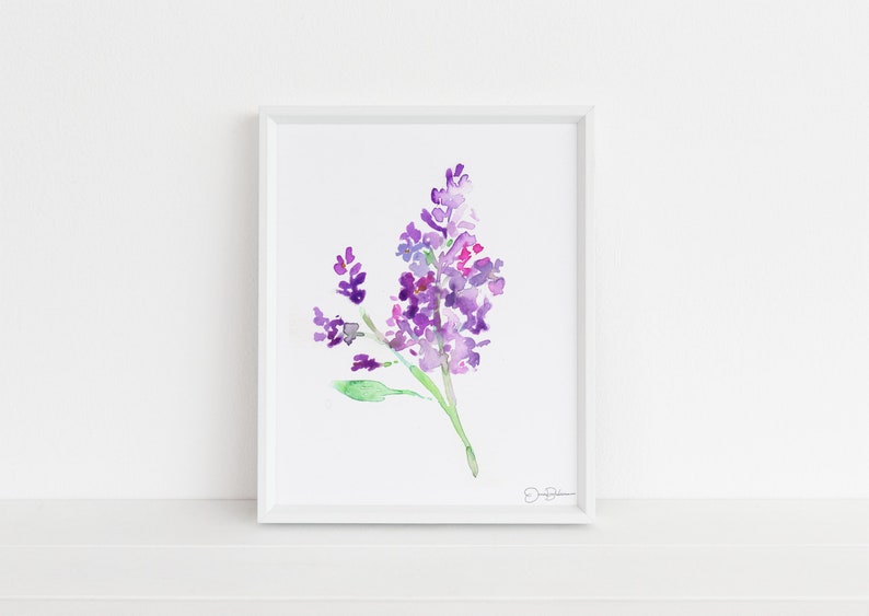 Lilac Watercolor Print lilac Season by Jess | Etsy