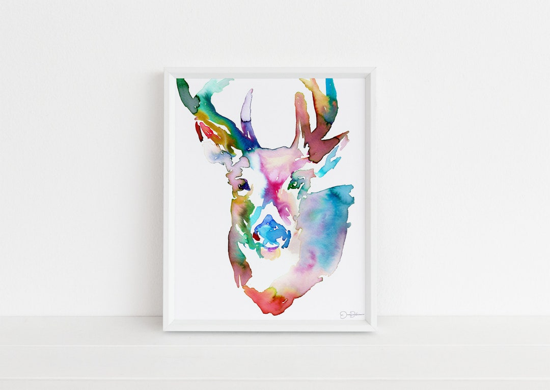 Deer Watercolor Print | "duncan the Deer" by Jess Buhman, Multiple ...