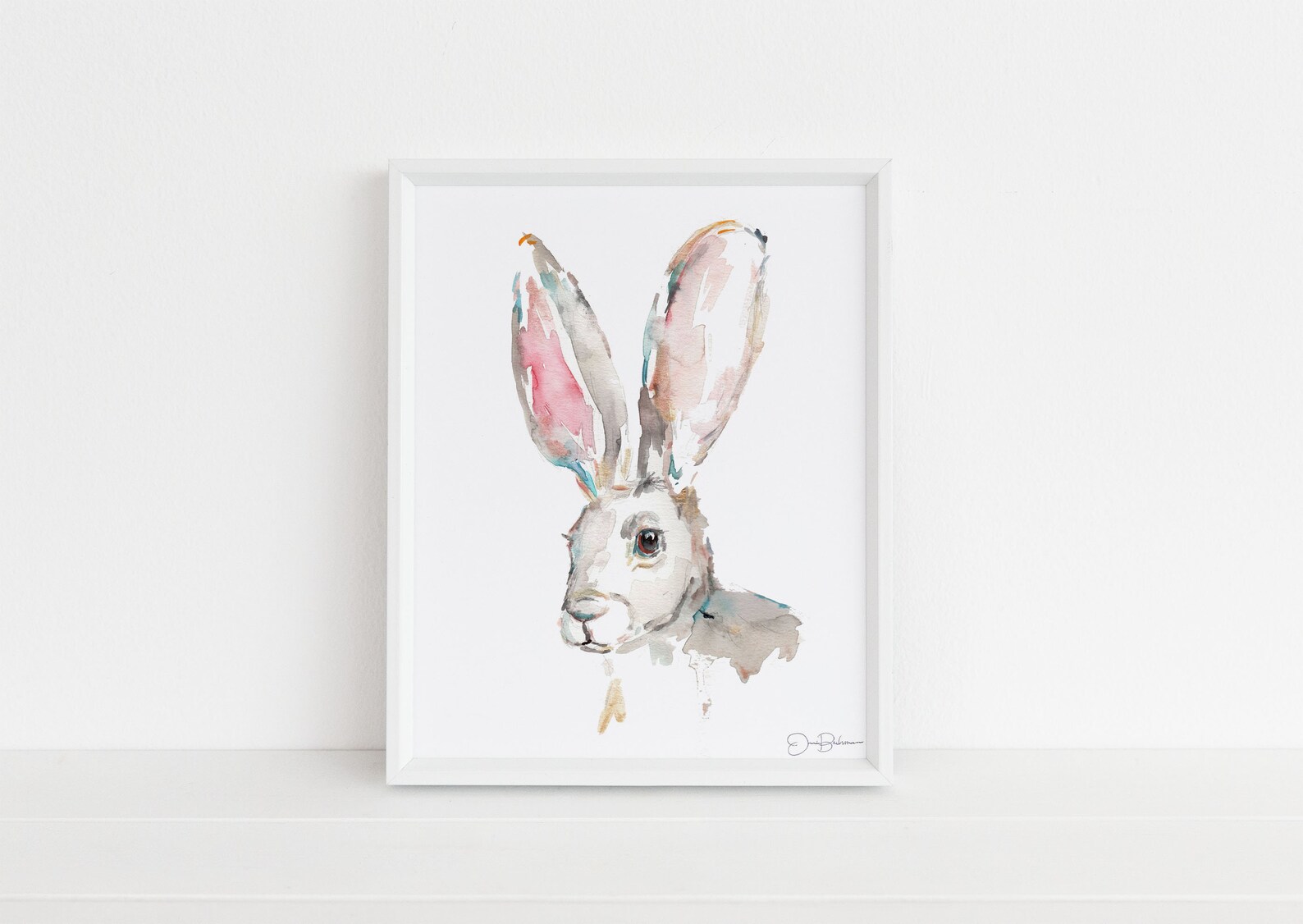 Rabbit Watercolor Painting jackrabbit by Jess - Etsy