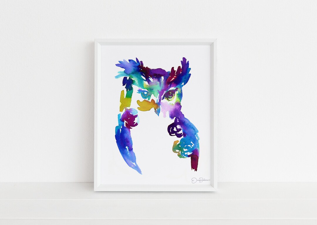 Owl Watercolor Print | "oliver the Owl" by Jessica Buhman, Multiple ...
