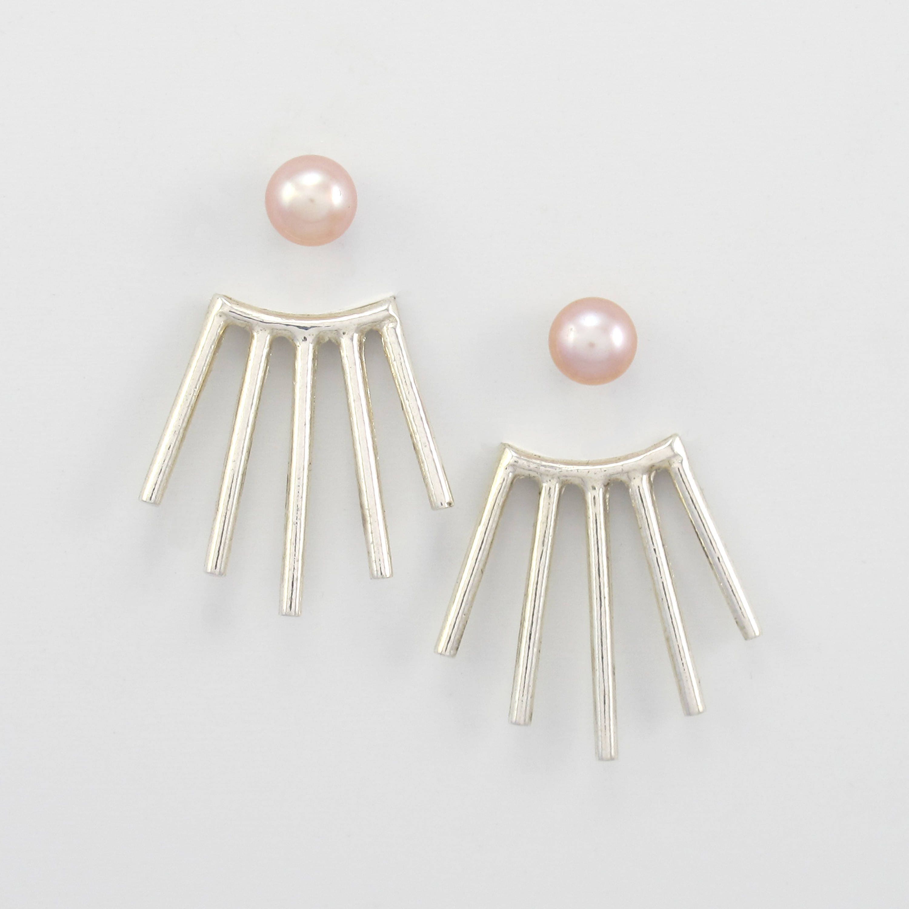 Sterling SILVER Ear Jackets. Double Sided Spikes Earrings | Etsy