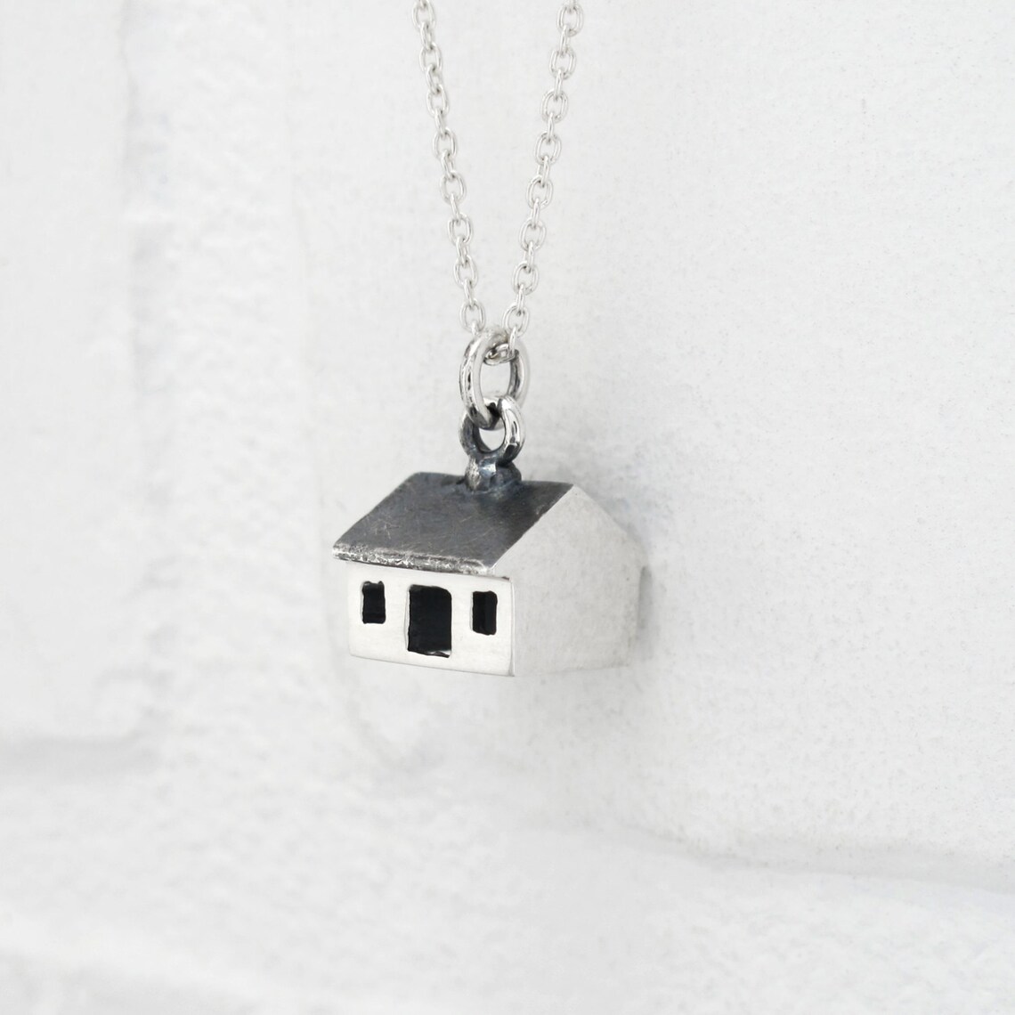 SILVER Monopoly HOUSE Pendant. MONOPOLY Little House Token Necklace ...