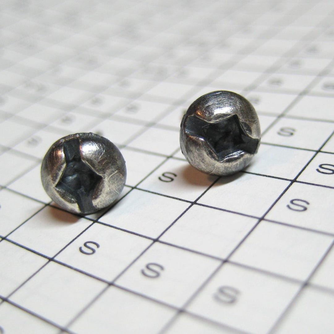 Silver COMBO Screw STUDS Earrings. Handmade Oxidized Sterling SILVER ...